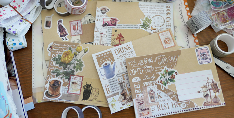 Handmade Envelopes | Coffee Theme | Miho's Happy Life