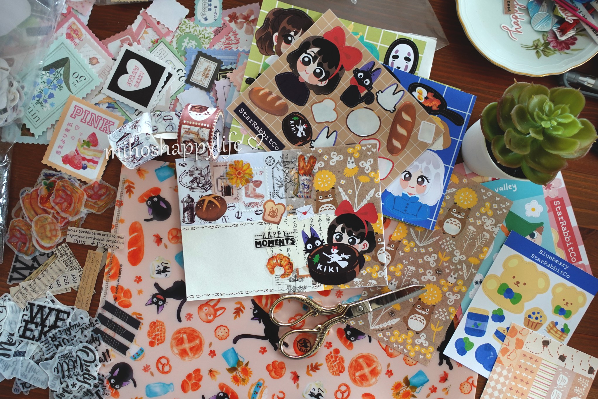Sticker Haul & Envelope Making | StarRabbitCo | Miho's Happy Life