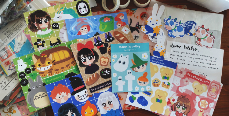Sticker Haul & Envelope Making | StarRabbitCo | Miho's Happy Life